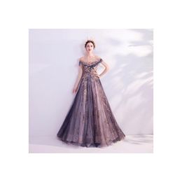 FIDDY Abendkleid Lila Kleid-A-Linien-Kleid-Brautkleid-Maxikleid-Of-Shoulder-Kleid