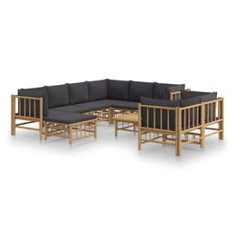 DOTMALL Gartenlounge-Set vidaXL 10-tlg. Garten-Lounge-Set mit Kissen Bambus