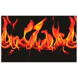 Küchenrückwand Artland "Feuer 2 - Flammen" Spritzschutzwände Gr. B/H: 90 cm x 55 cm, schwarz Küchendekoration Alu Spritzschutz mit Klebeband, einfache Montage