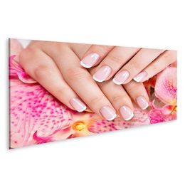 islandburner Leinwandbild Schöne Frau S Nägel Französisch Maniküre Nagelstudio Bilder