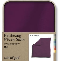 Bettbezug Schlafgut "Woven Satin" Bettbezüge Gr. B/L: 200 cm x 200 cm, lila (purple deep) Mako-Satin-Bettwäsche