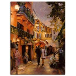 Wandbild Artland "Abend in Paris I" Bilder Gr. B/H: 60 cm x 80 cm, Leinwandbild Frankreich Hochformat, 1 St., rot Kunstdrucke