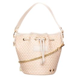 ATELIER ENAI Leder-Schultertasche "Grace" in Beige - (B)20 x (H)24 x (T)14,5 cm