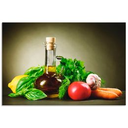 Küchenrückwand Artland "Gesundes Gemüse und Gewürze" Spritzschutzwände Gr. B/H: 90 cm x 60 cm, grün Küchendekoration