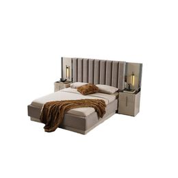 JVmoebel Schlafzimmer-Set Modernes Schlafzimmer Set Designer Doppelbett 2x Exklusive Nachttische