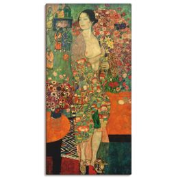 Wandbild Artland "Die Tänzerin" Bilder Gr. B/H: 50 cm x 100 cm, Leinwandbild Frau Hochformat, 1 St., rot Kunstdrucke