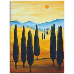 Wandbild Artland "Sehnsucht nach der Toskana" Bilder Gr. B/H: 60 cm x 80 cm, Leinwandbild Europa Hochformat, 1 St., orange Kunstdrucke