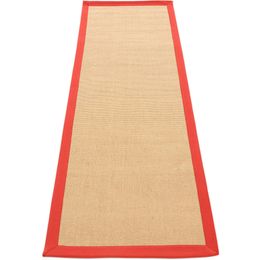 Läufer CarpetFine "Sisal" Teppiche Gr. B/L: 80 cm x 500 cm, 5 mm, 1 St., rot Küchenläufer