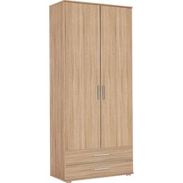 Kleiderschrank Rauch "Rasa" Schränke Gr. B/H/T: 85 cm x 188 cm x 52 cm, ohne Spiegel, 2 St., braun (struktureichefarben hell) Kleiderschränke