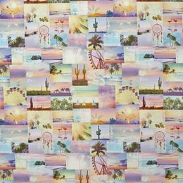 OTTO Stoff Dekostoff Digitaldruck Festival Patchwork Flamingo Kaktus 1,40m, Digitaldruck, bunt