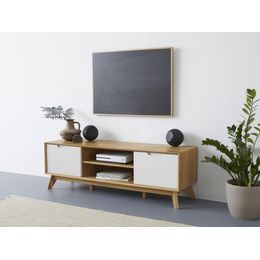 Lowboard Andas "Pandrup" Sideboards Gr. B/H/T: 135 cm x 44 cm x 40 cm, weiß (eiche, weiß) Lowboards