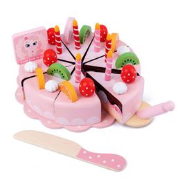 CoolBlauza Spiellebensmittel Hölzerne Torte/Kuchen Geburtstagstorte