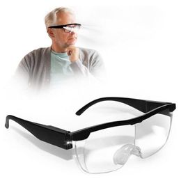 Bizaical Lupenbrille Vergrößerungsbrille mit Licht für Brillenträger LED Lesebrillen