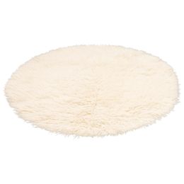 Wollteppich Home Affaire "Elif" Teppiche Gr. Ø 140 cm, 40 mm, 1 St., beige (natur) Schurwollteppiche