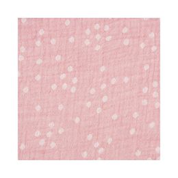 SCHÖNER LEBEN. SCHÖNER LEBEN. Stoff Double Gauze Jacquard Doubleface Punkte rosa meliert weiß 1