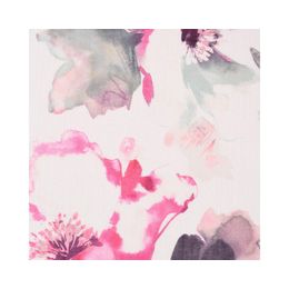 rasch TEXTIL Stoff rasch Textil Gardinenstoff Baumwolle Malve Aquarell-Blumen weiß pink 2