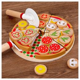 CoolBlauza Spiellebensmittel Pizza Party Holzspielzeug Küche Kinder