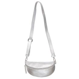 Zwillingsherz Leder-Umhängetasche in Silber - (B)23 x (H)14 x (T)7 cm