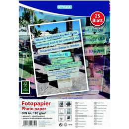 Stylex Schreibwaren Fotopapier 25 Blatt Fotopapier / A4 / glänzend / 180g/m²