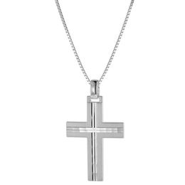 trendor Kette mit Anhänger Kreuz mit für Männer 925 Silber 60 cm