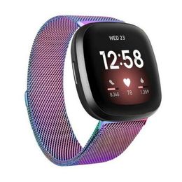 SmartUP Uhrenarmband Für Fitbit Versa 3 Magnetisches Edelstahl Armband Milanese