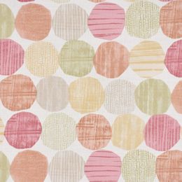 OTTO Stoff DekostoffBaumwollstoff Stones Steine Kreise weiß rot orange grün 138c, bunt|grün|rot
