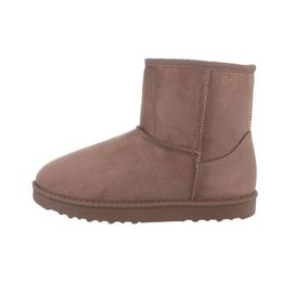 Ital-Design Damen Snowboots Freizeit Snowboots Flach Flache Stiefeletten in Hellbraun