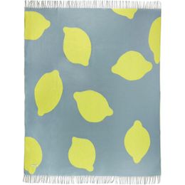 Plaid Tom Tailor HOME "Lemon-Rain Bings" Wohndecken Gr. B/L: 150 cm x 180 cm, bunt Kunstfaserdecken
