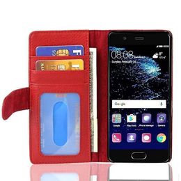 Cadorabo Handyhülle für Huawei P10 PLUS Hülle Huawei P10 PLUS, Klappbare Handy Schutzhülle - Hülle - mit Standfunktion und Kartenfach, rot