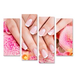 islandburner Leinwandbild Schöne Frau S Nägel Französisch Maniküre Nagelstudio Bilder
