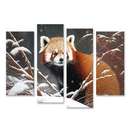 islandburner Leinwandbild Roter Panda Winterwald Porträt Wildtier Schneespaziergänge S Bilder