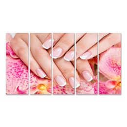 islandburner Leinwandbild Schöne Frau S Nägel Französisch Maniküre Nagelstudio Bilder