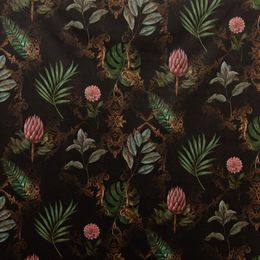 OTTO Stoff Samtstoff Dekostoff Präge-Samt Blätter Blumen Ornamente braun 1,4m