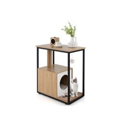 Costway Tierhaus, 2 in 1 Katzenhaus & Beistelltisch