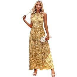 ZWY Druckkleid Ärmelloses Maxikleid für Damen