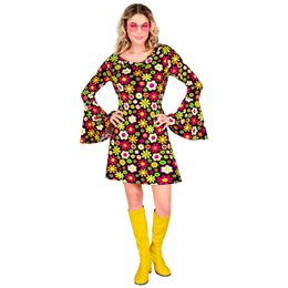 Widmann S.r.l. Kostüm Retro Damen Kleid 'Flowers', Mehrfarbig - Kostüm