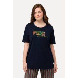 Ulla Popken Pyjamaoberteil Schlafanzug-Shirt PURE Rundhals Halbarm