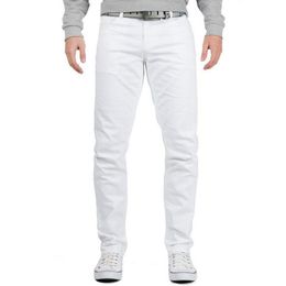Cipo & Baxx Cipo & Baxx Slim-fit-Jeans Herren Hose BA-CD319C in Weiß mit Beigen Kontrastnähten