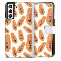DeinDesign Handyhülle Papaya, Samsung Galaxy S21 5G Hülle Handy Flip Case Wallet Cover