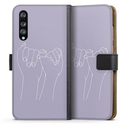 DeinDesign Handyhülle Pinky Promise Line Art, Huawei P20 Pro Hülle Handy Flip Case Wallet Cover Handytasche Leder