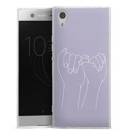 DeinDesign Handyhülle Pinky Promise Line Art, Sony Xperia XA 1 Silikon Hülle Bumper Case Handy Schutzhülle