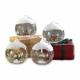 Mirabeau Christbaumschmuck Weihnachtsschmuck 4er Set Animals klar (4-tlg), weiß