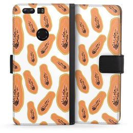 DeinDesign Handyhülle Papaya, Huawei Honor 8 Hülle Handy Flip Case Wallet Cover Handytasche Leder