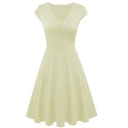 ZWY A-Linien-Kleid Beige Faltenkleid-Rock Damen elegante