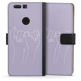 DeinDesign Handyhülle Pinky Promise Line Art, Huawei Honor 8 Hülle Handy Flip Case Wallet Cover Handytasche Leder