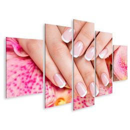 islandburner Leinwandbild Schöne Frau S Nägel Französisch Maniküre Nagelstudio Bilder
