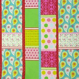 Stoff Dekostoff Canvas OTTOman Patchwork Paisley bunt 1,40m breit