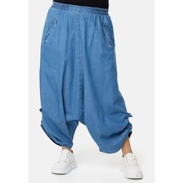 kekoo Haremshose Weite Hose in Denim Look aus 100% Baumwolle