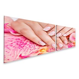 islandburner Leinwandbild Schöne Frau S Nägel Französisch Maniküre Nagelstudio Bilder