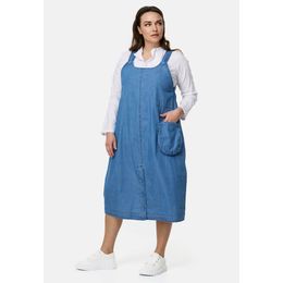 kekoo A-Linien-Kleid Trägerkleid in Denim Look aus 100% Baumwolle